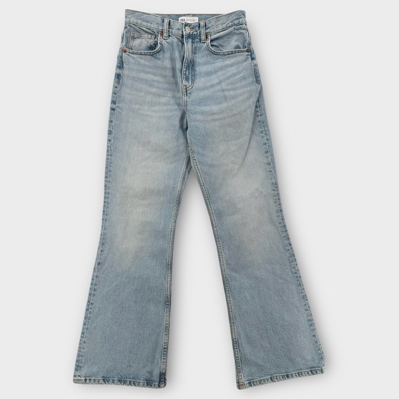 Zara | Jeans | Zara Jeans Womens 4 Flared High Rise Wide Leg Light Wash ...